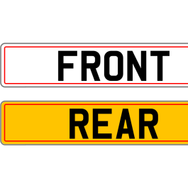 Standard number plate with border