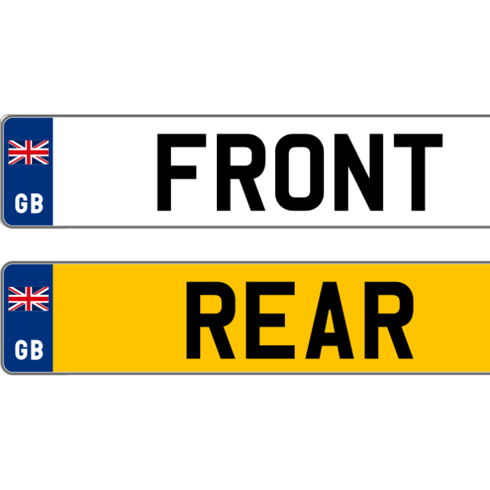 Standard number plate with Flag